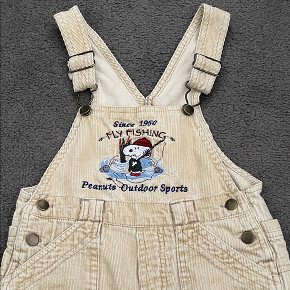 Bottoms | Vintage Snoopy Boys Corduroy Overalls Kids Peanuts Fly ...